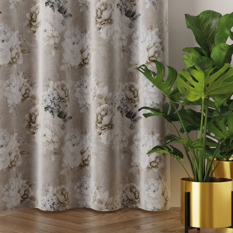 Tkanina dekoracyjna PEONI szerokość 140 cm kolor beżowy > MARKIZETA